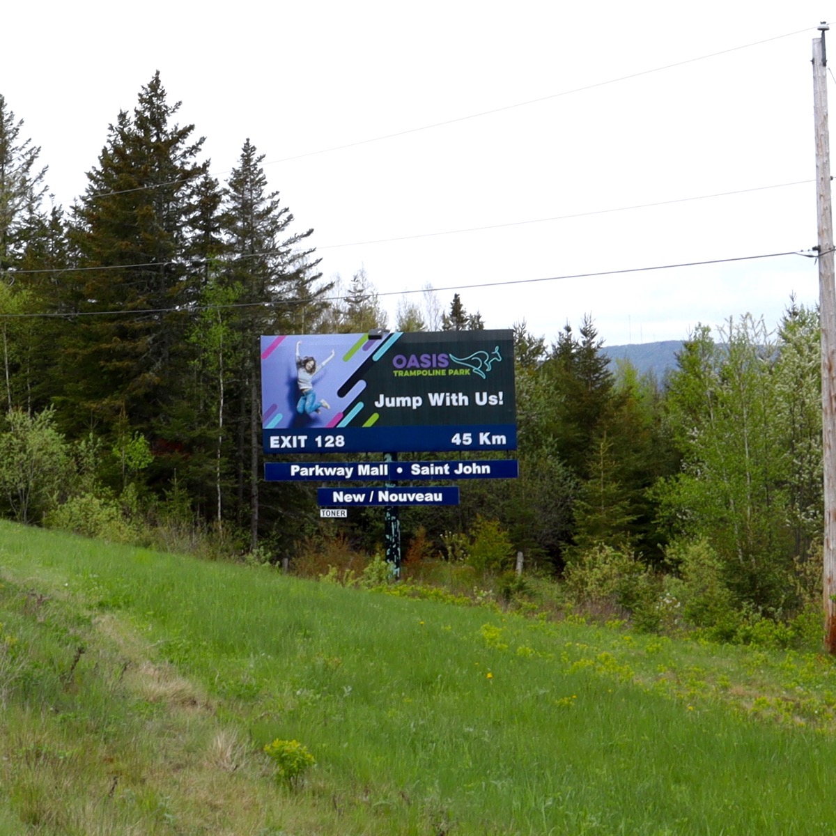 Route 1 - Norton, New Brunswick - Highway Signage #442